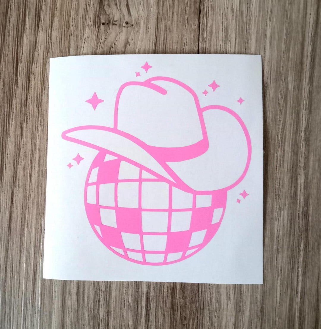 Disco Ball With Hat Decal, Western Cowgirl Vinyl Decal, Decals for Her ...