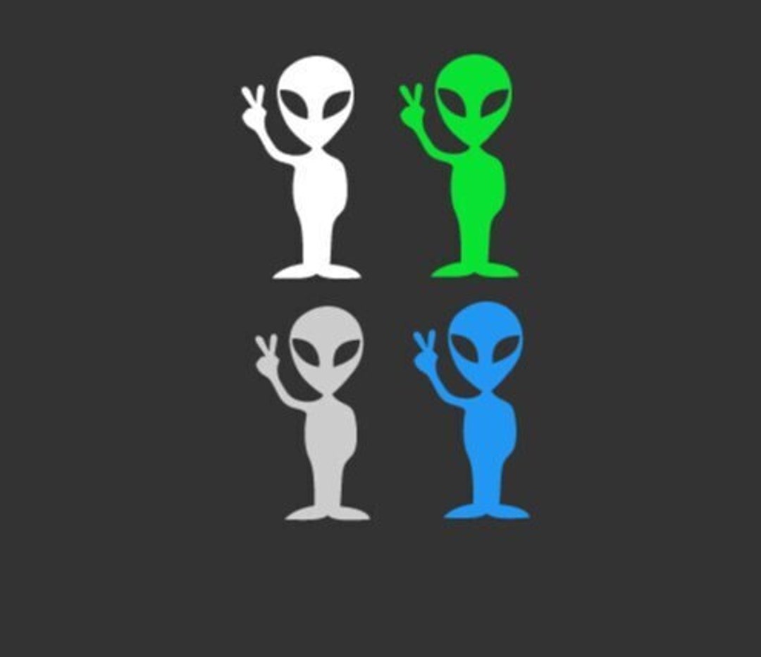 Alien Peace Decal UFO Vinyl Decal Outer Space Alien Car - Etsy