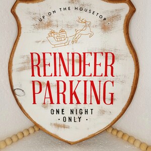 Reindeer Parkin Wood Plaque Sign - Etsy