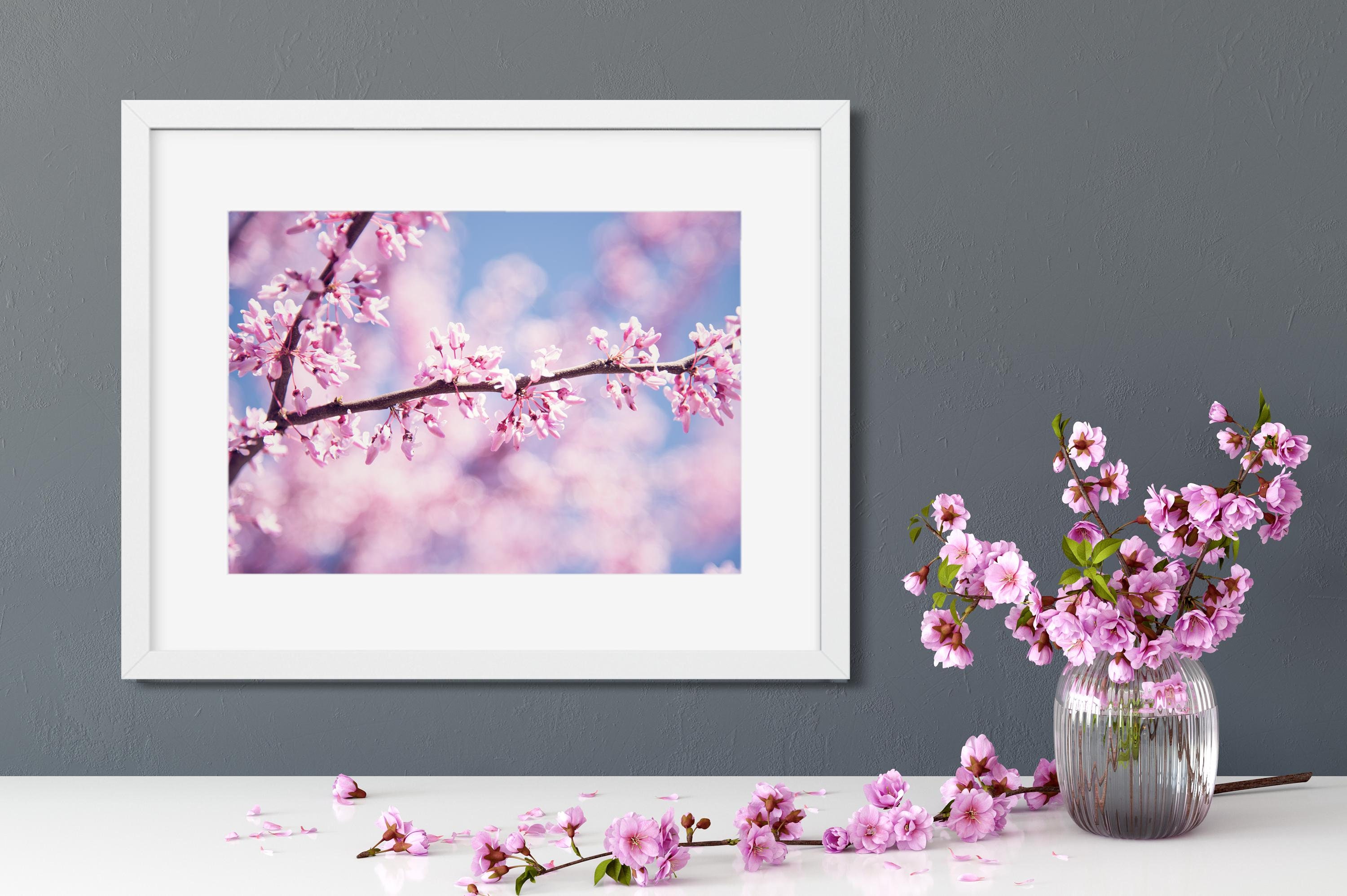 Pink Flowers/ Red Buds/digital Image/ Digital Download/ Instant ...