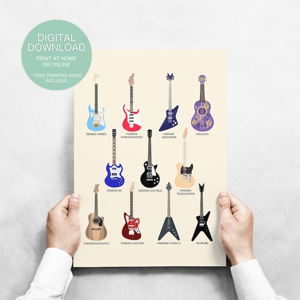 Guitar Pop Art - Etsy