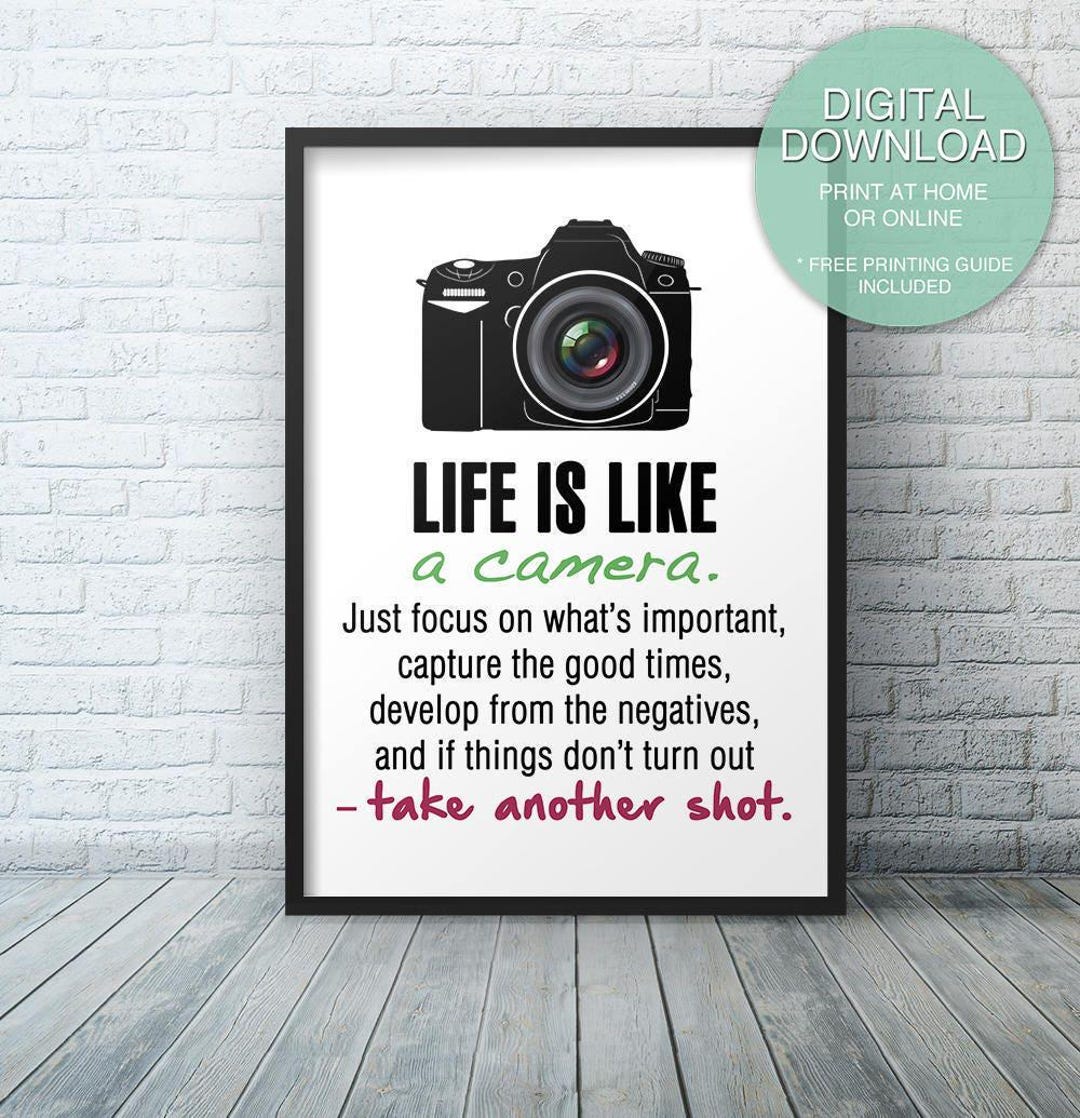 Inspirational Camera Quote Art: Perfect Printable Decor for Gifts ...