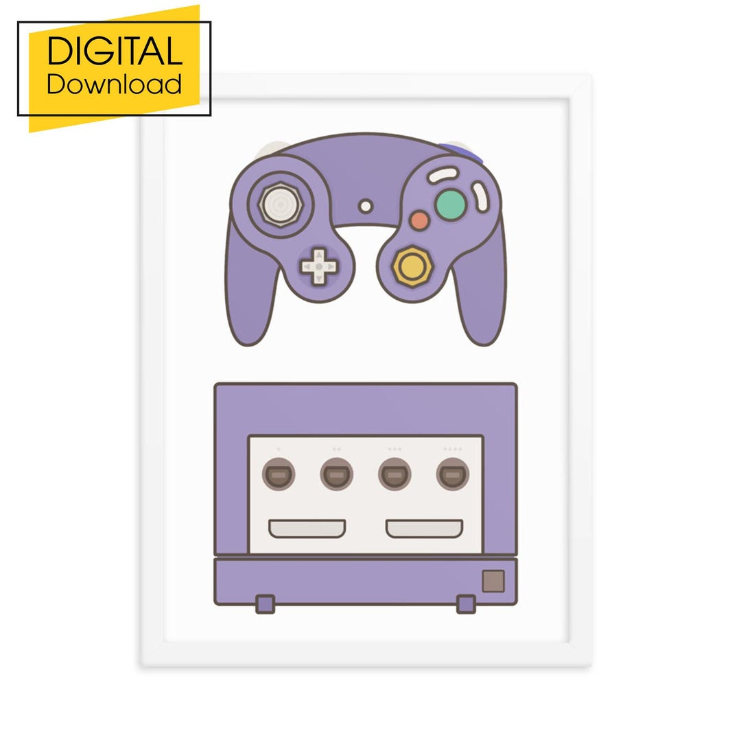 Retro Video Game Console Art: Vibrant Cube Prints for Gamer Decor and ...