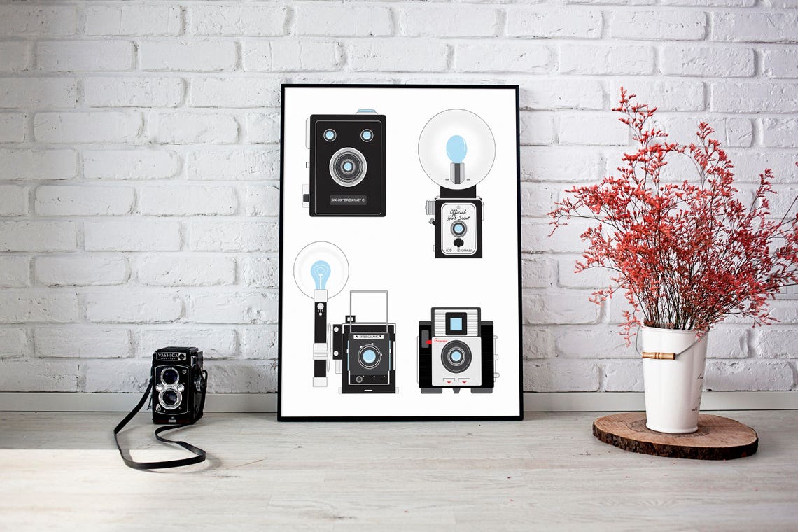 Retro Camera Decor Printable Wall Art Last Minute Gift - Etsy