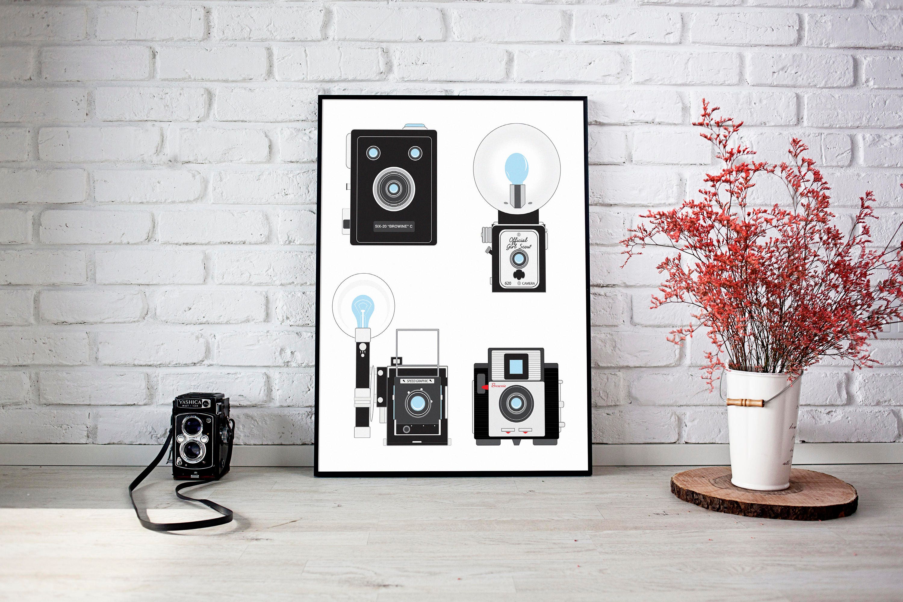 Retro Camera Decor, Printable Wall Art, Last Minute Gift, Photographer ...