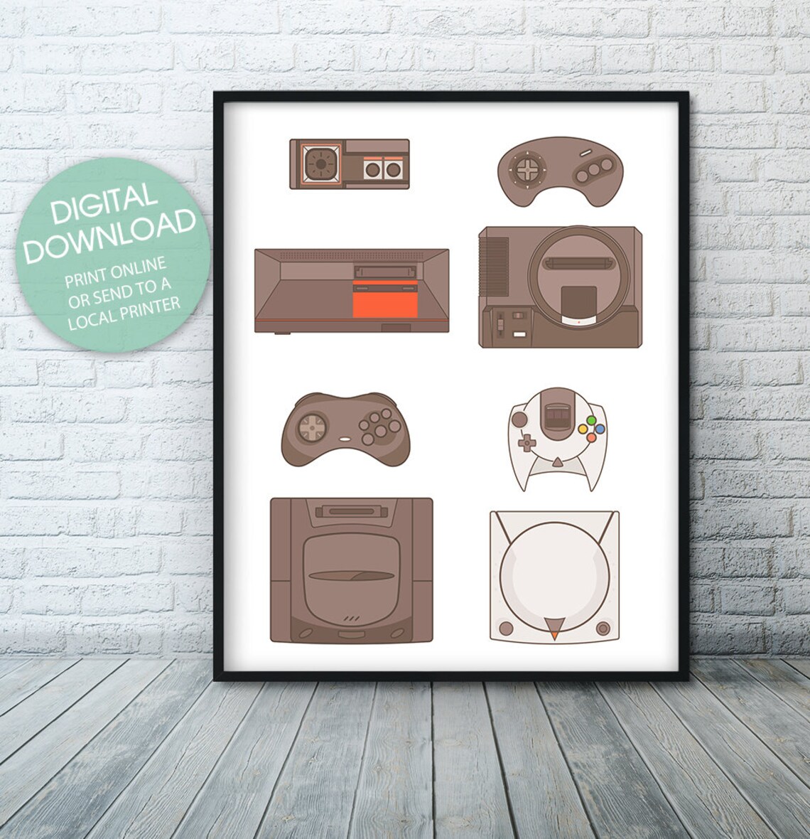 Video Game Printable Art Video Game Decor Game Room Man - Etsy