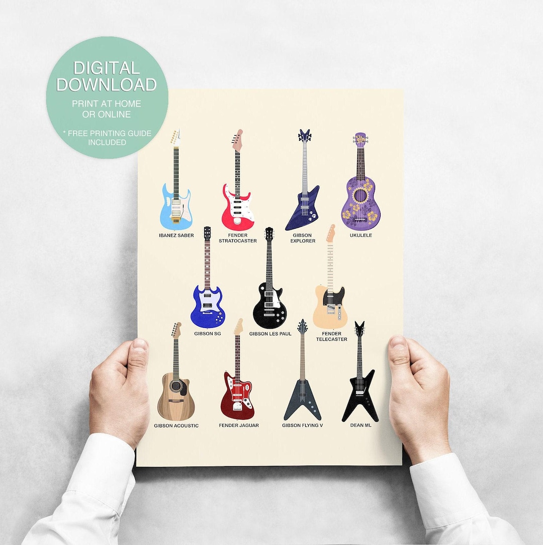 Rock Guitar Art Posters: Celebrate Legendary Rock Stars and Iconic ...
