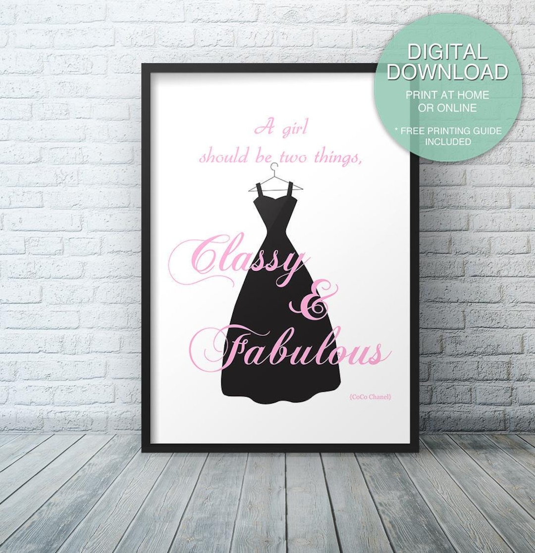 Coco Chanel Decor: Instant Download Fashion Quote Print for Elegant ...