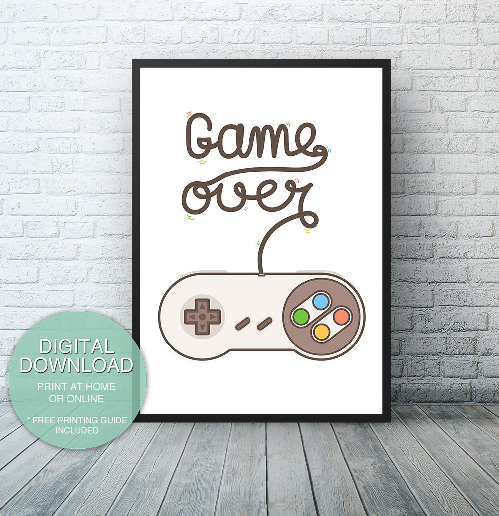 Super Poster, Kid Game Room Decor, Gift for Gamer, Video Game Room ...