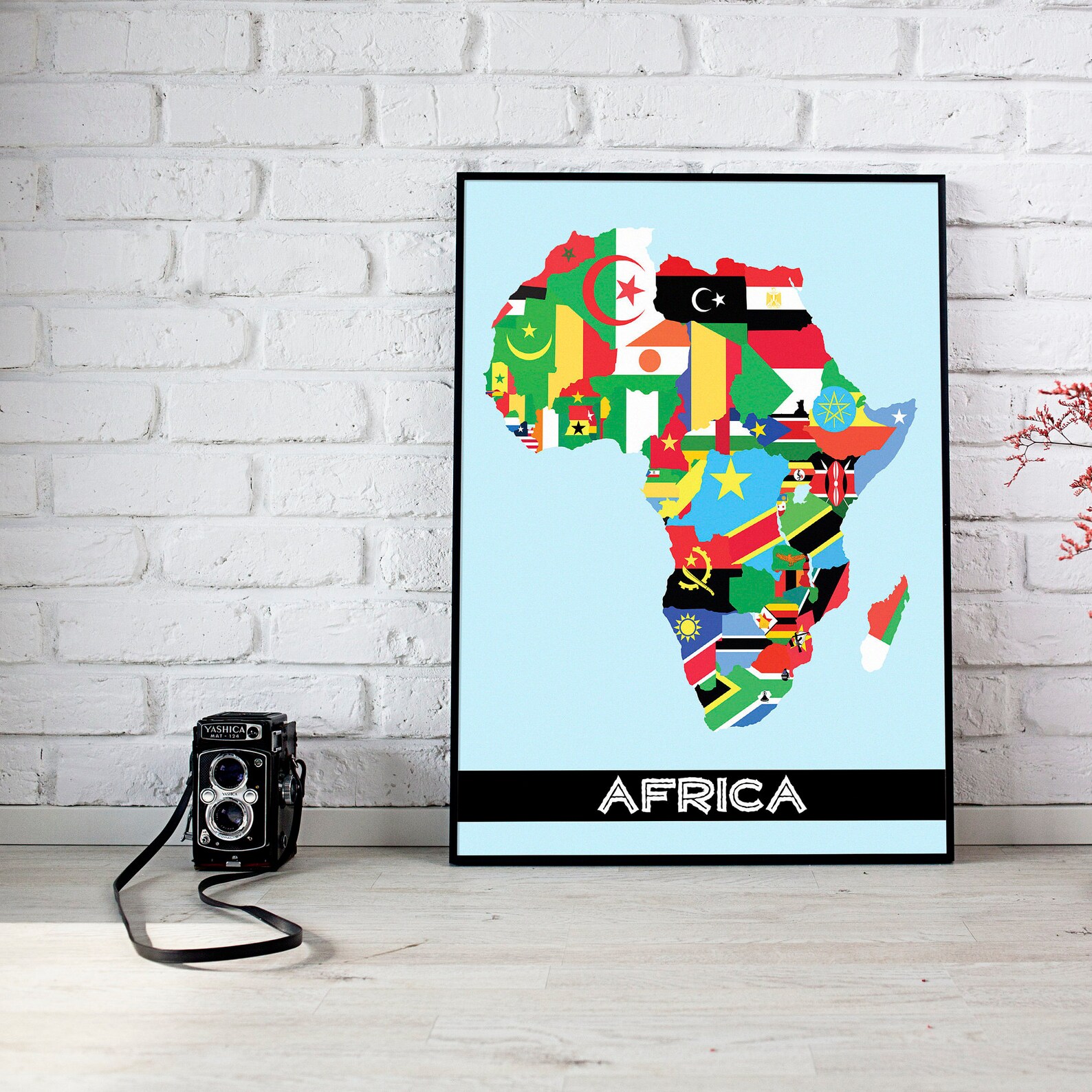 Africa Flag Map Decor Map Art Cartography Map Print Map - Etsy