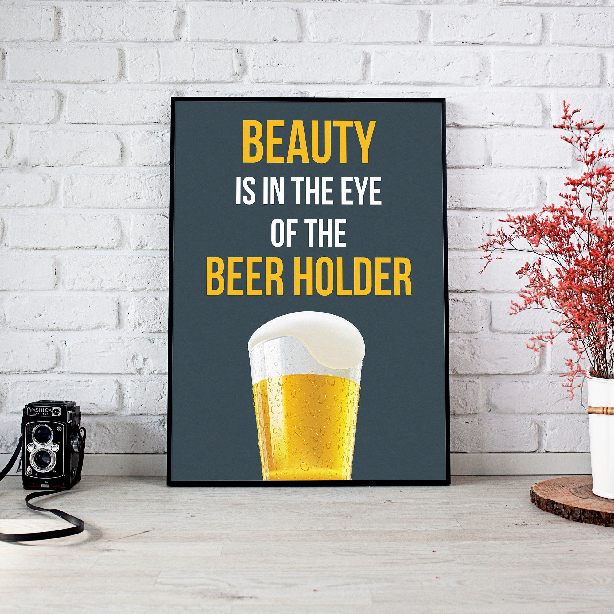Beer Poster, Beer Wall Art, Craft Beer Gift, Beer Printable , Alcohol ...