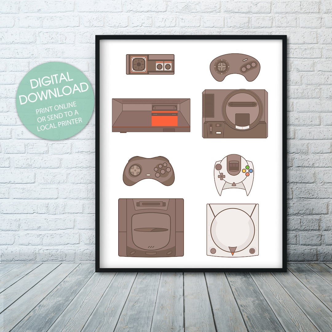 Video Game Printable Art Video Game Decor Game Room Man - Etsy