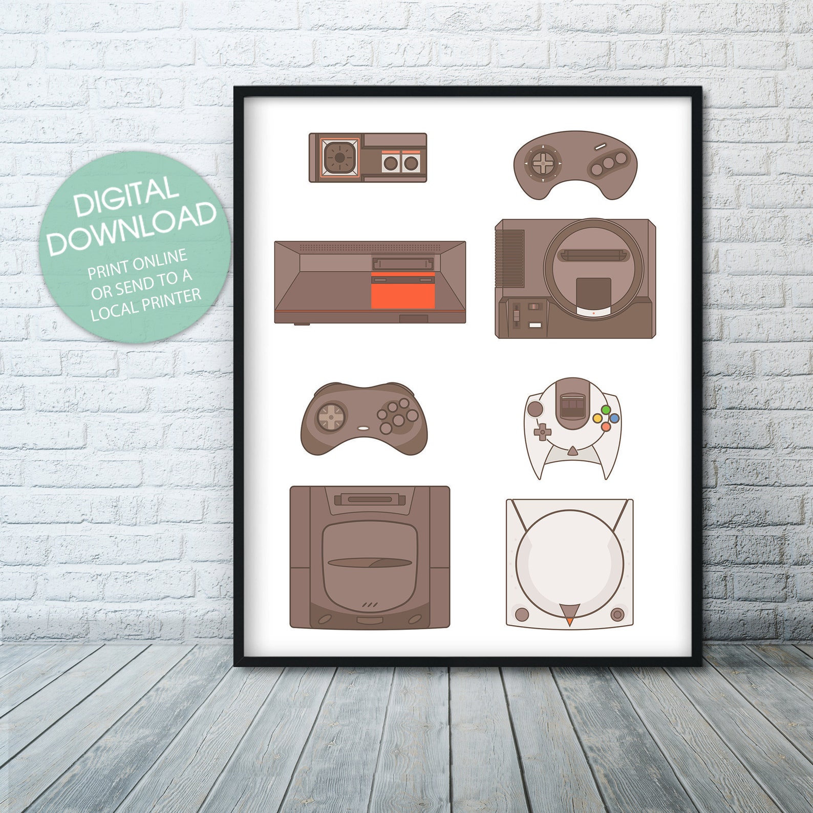 Video Game Printable Art Video Game Decor Game Room Man - Etsy