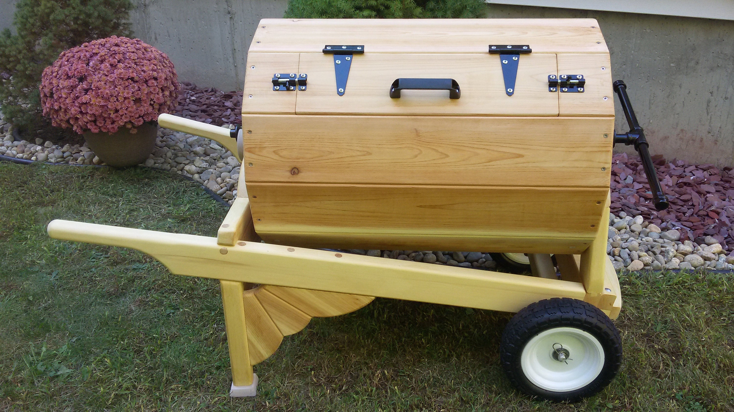 Cedar Composter Tumbler Style, 2-door Wheelbarrow Frame Model - Etsy