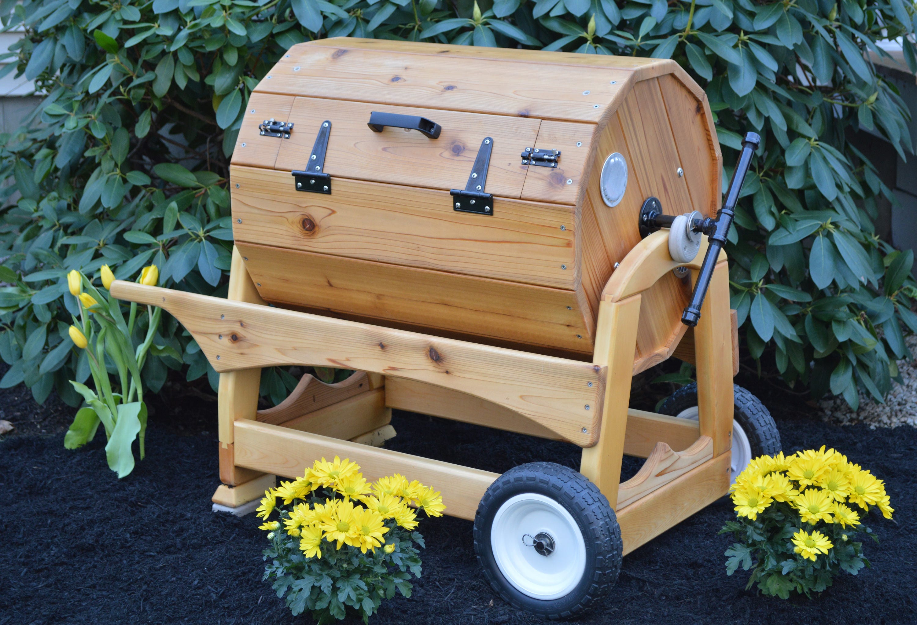Cedar Composter Tumbler Style 2-door Sawhorse Frame flower - Etsy
