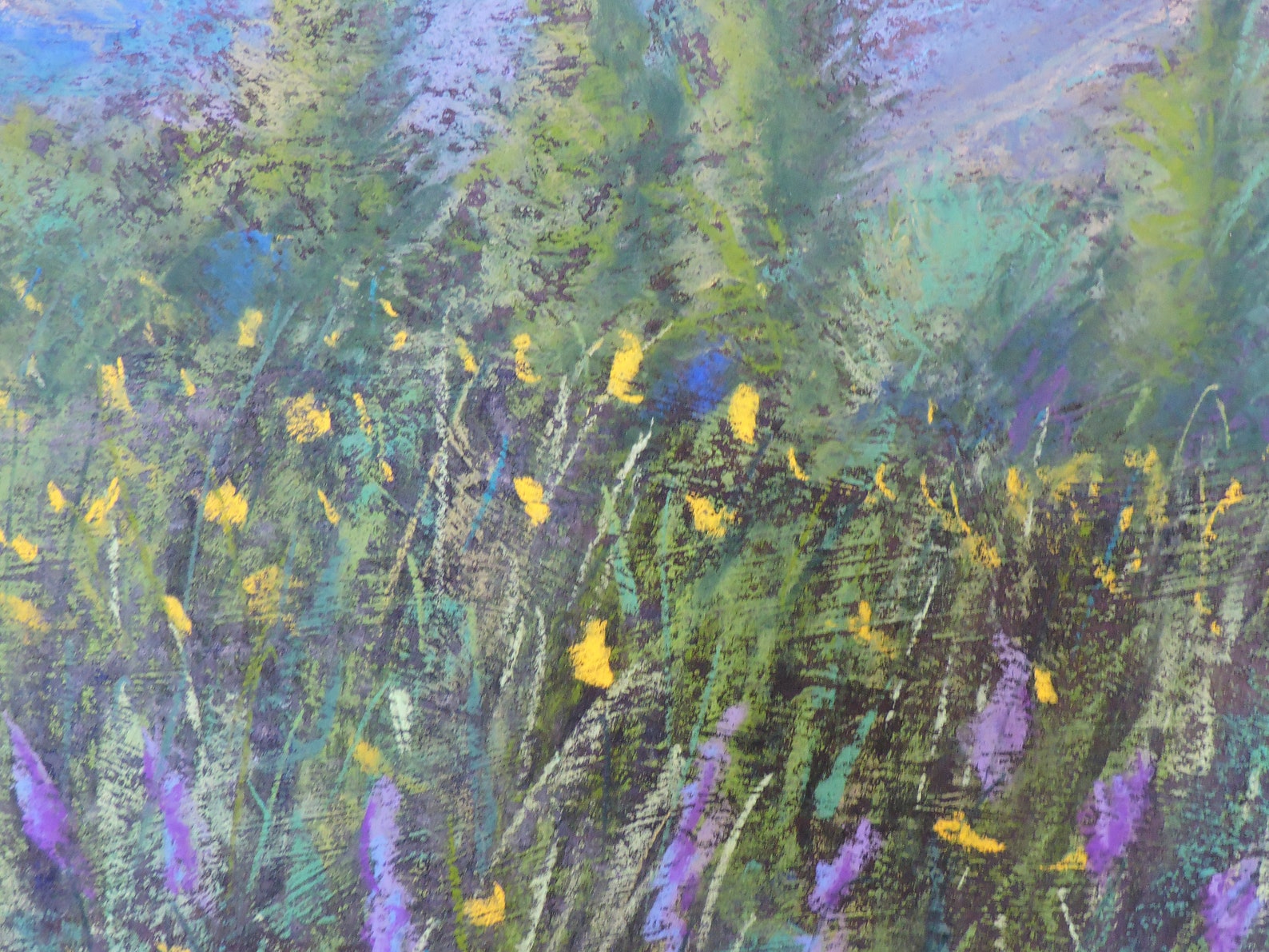 Pastel Flower Field Landscape Painting - Etsy