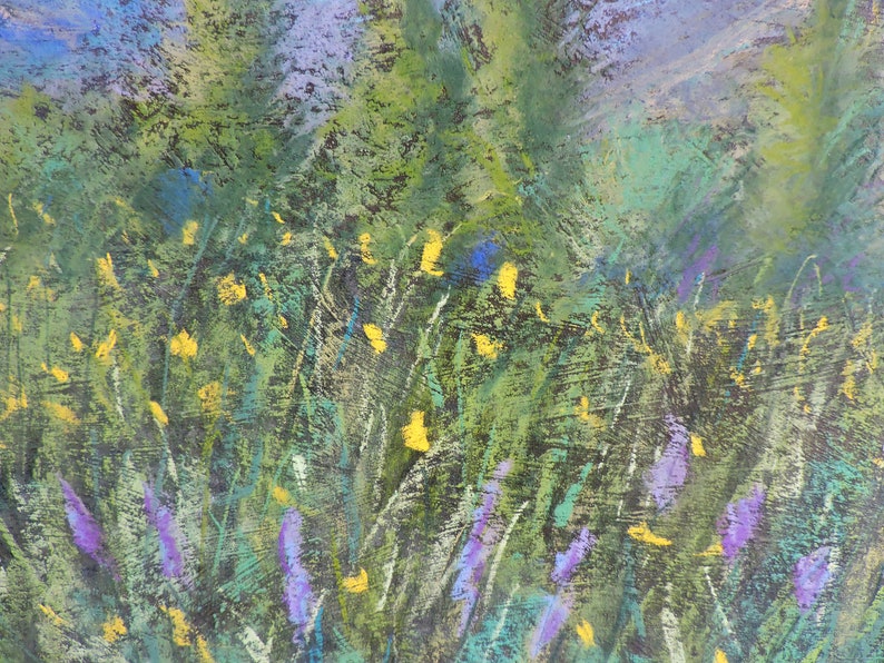 Pastel Flower Field Landscape Painting - Etsy