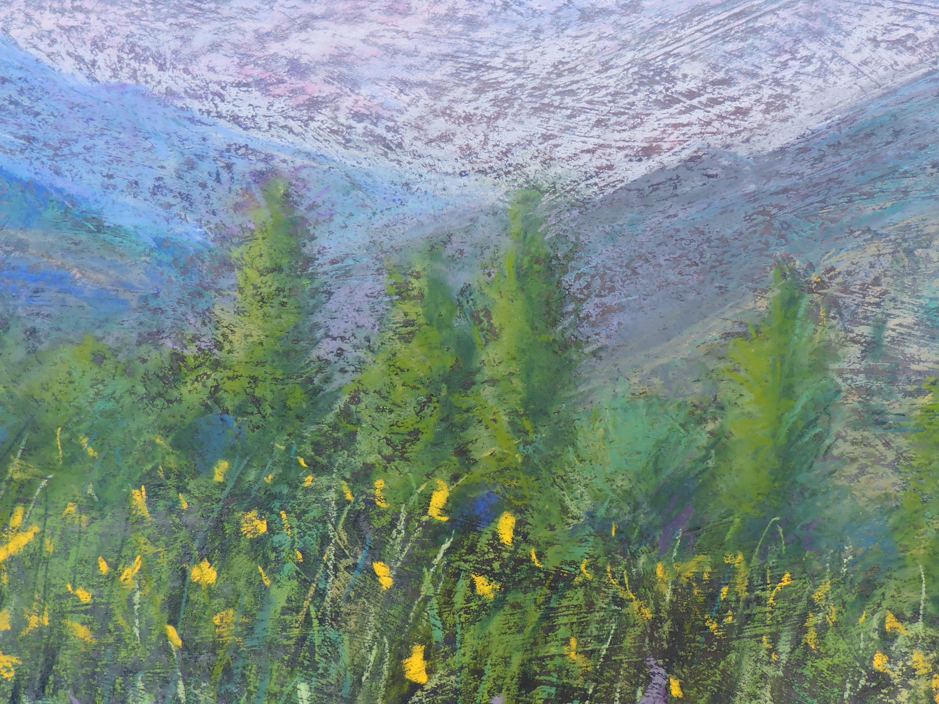 Pastel Flower Field Landscape Painting - Etsy