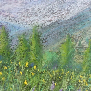 Pastel Flower Field Landscape Painting - Etsy