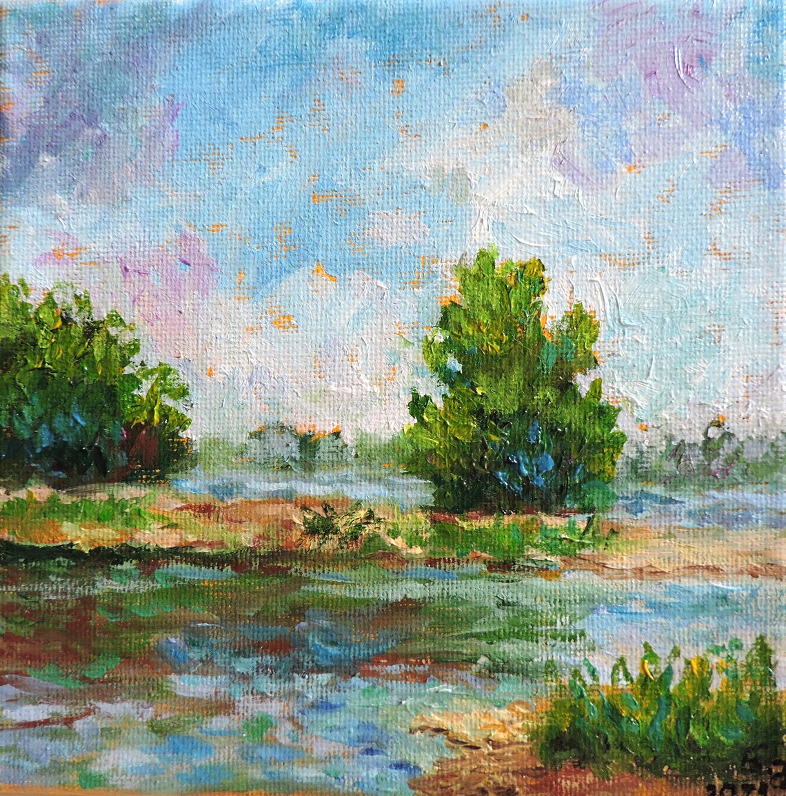 Small Size Oil Landscape Painting. Miniature Landscape Painting.mini ...