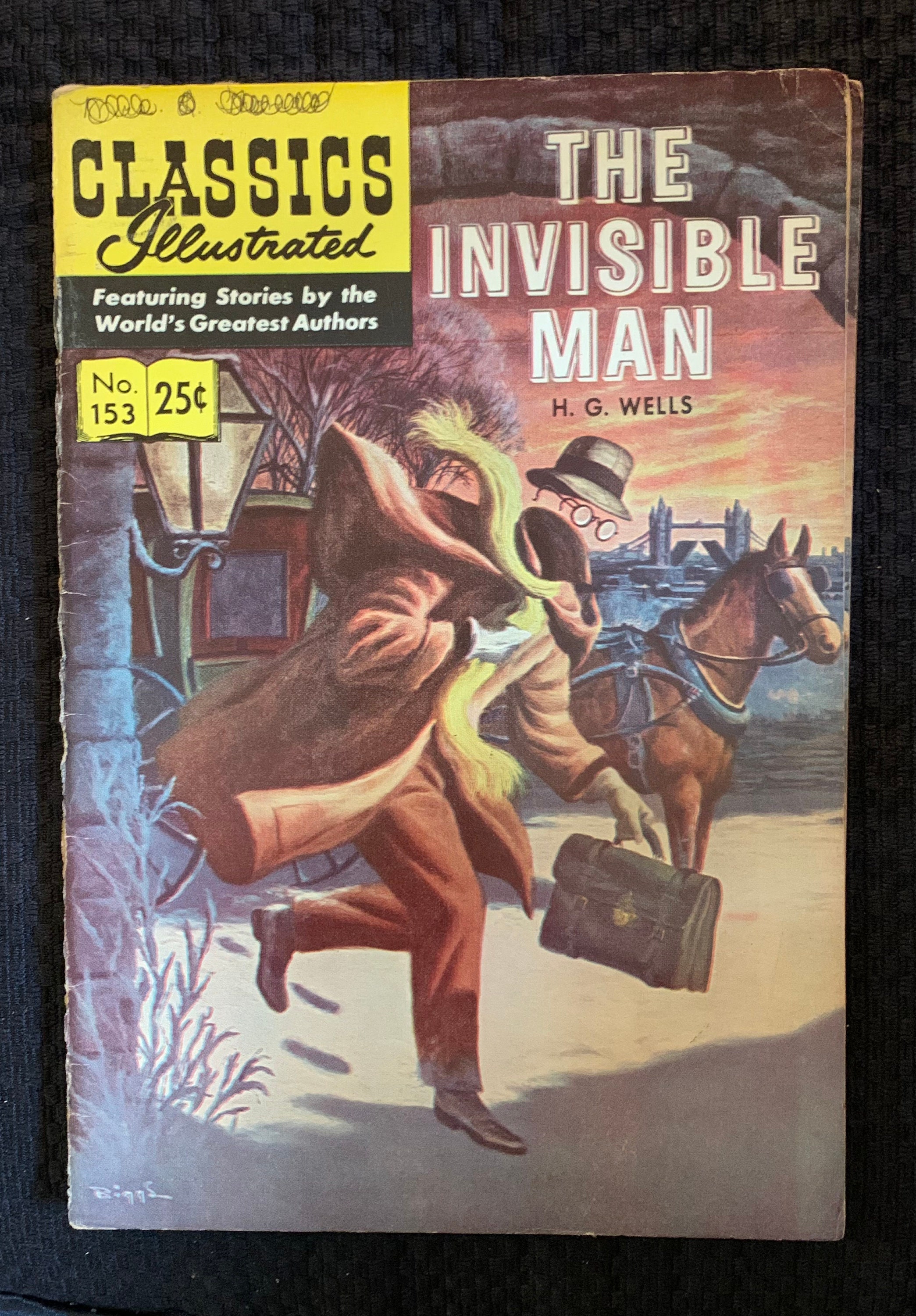 The Invisible Man (H.G. Wells)- Comic Book From Classics Illustrated - Etsy
