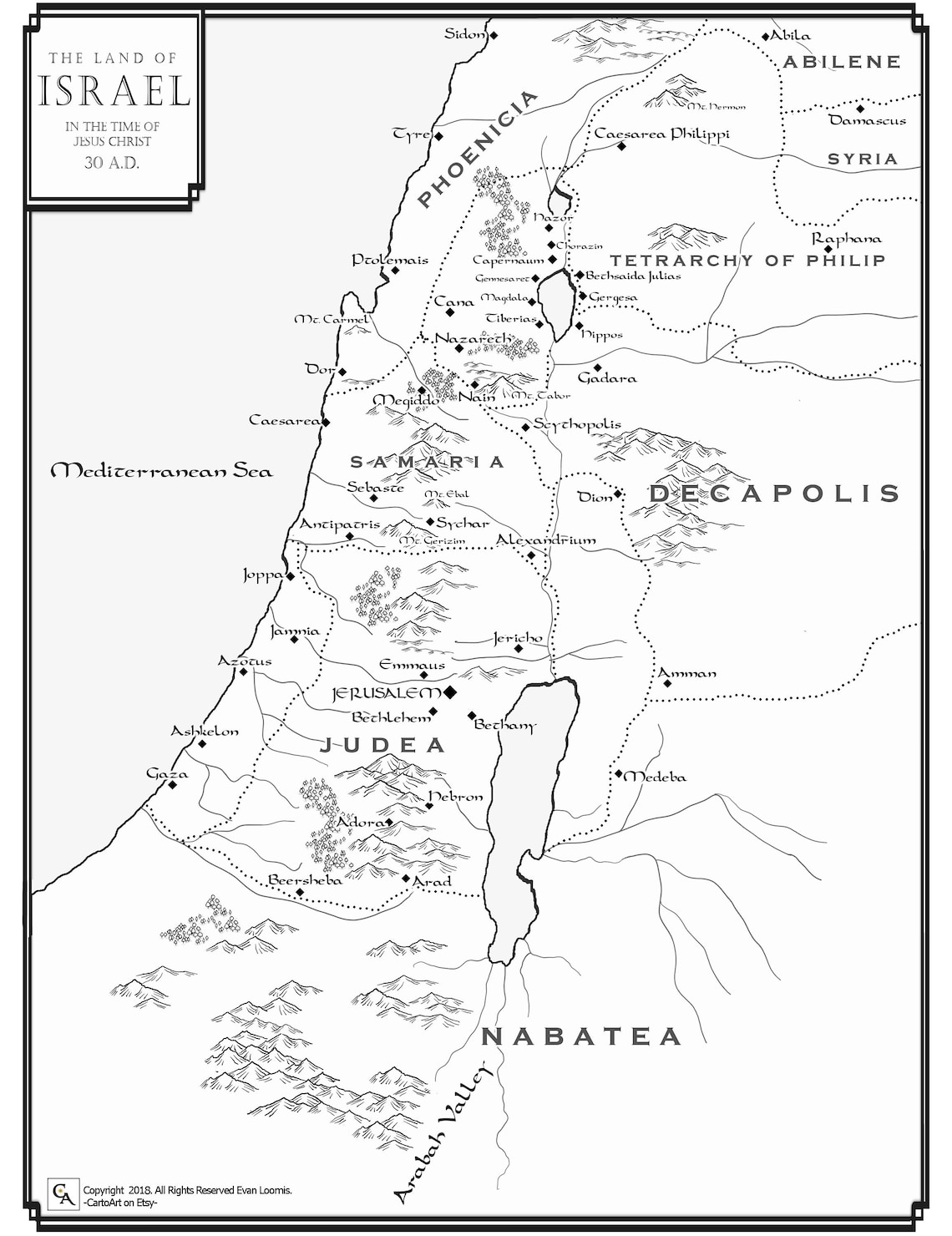 Map of Israel in the Time of Christ - Etsy