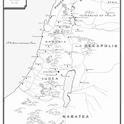 DIGITAL DOWNLOAD Map of Israel the Holy Land in Jesus' - Etsy