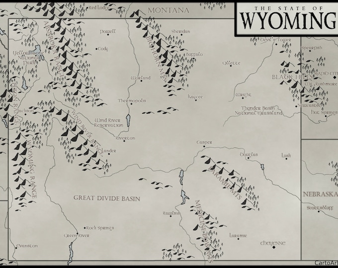 Wyoming Map Digital Download - Etsy