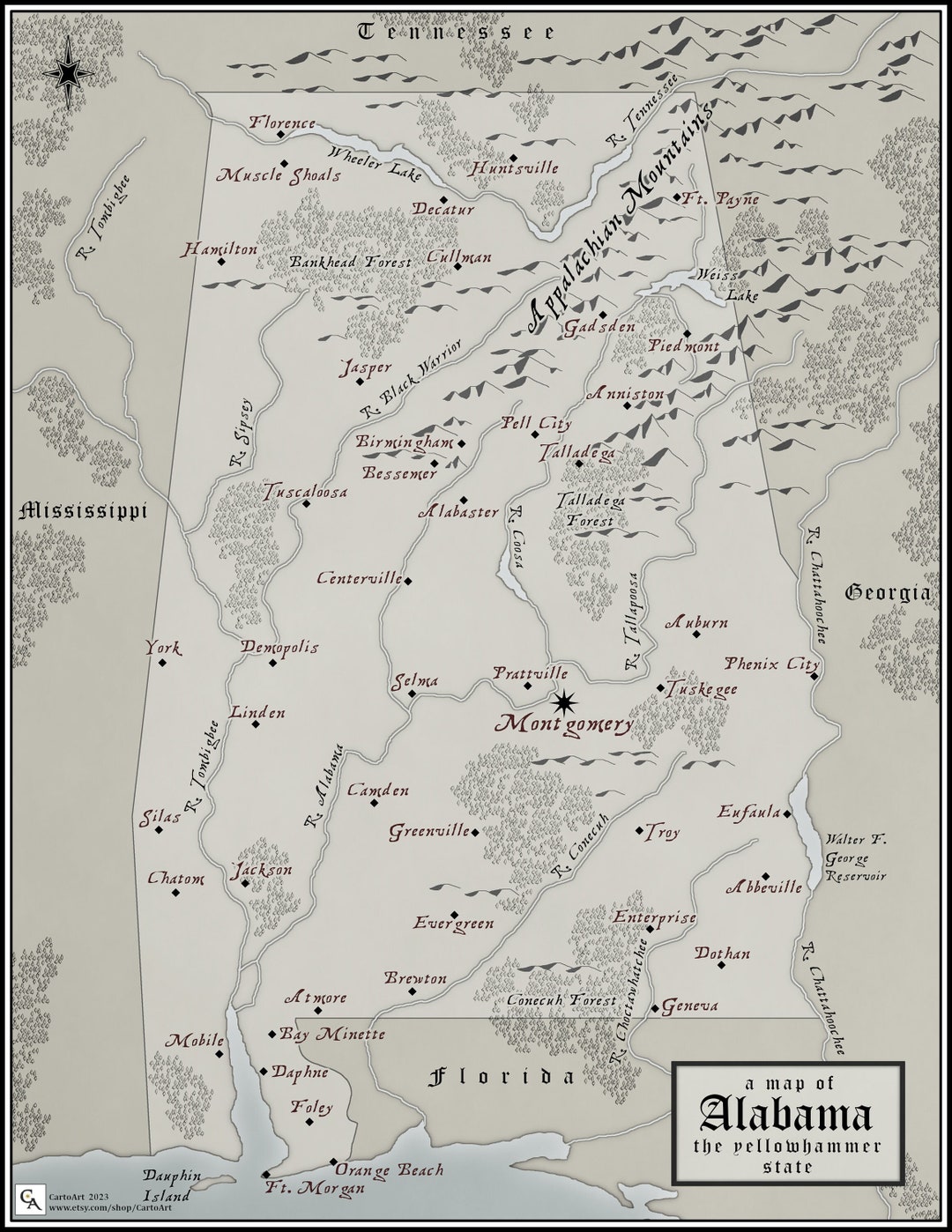 Alabama Map - Digital Download - Etsy