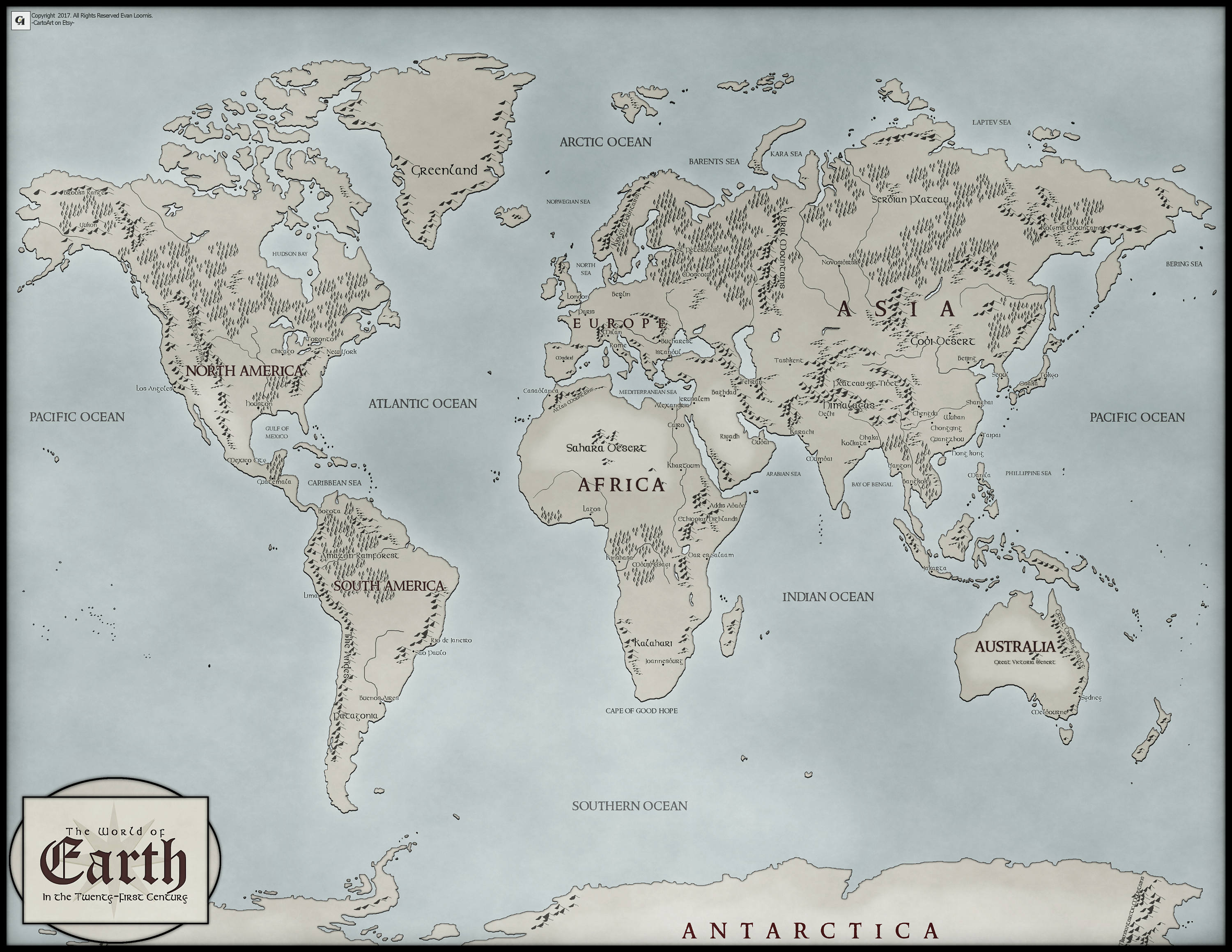 Earth Map - Digital Download - Etsy