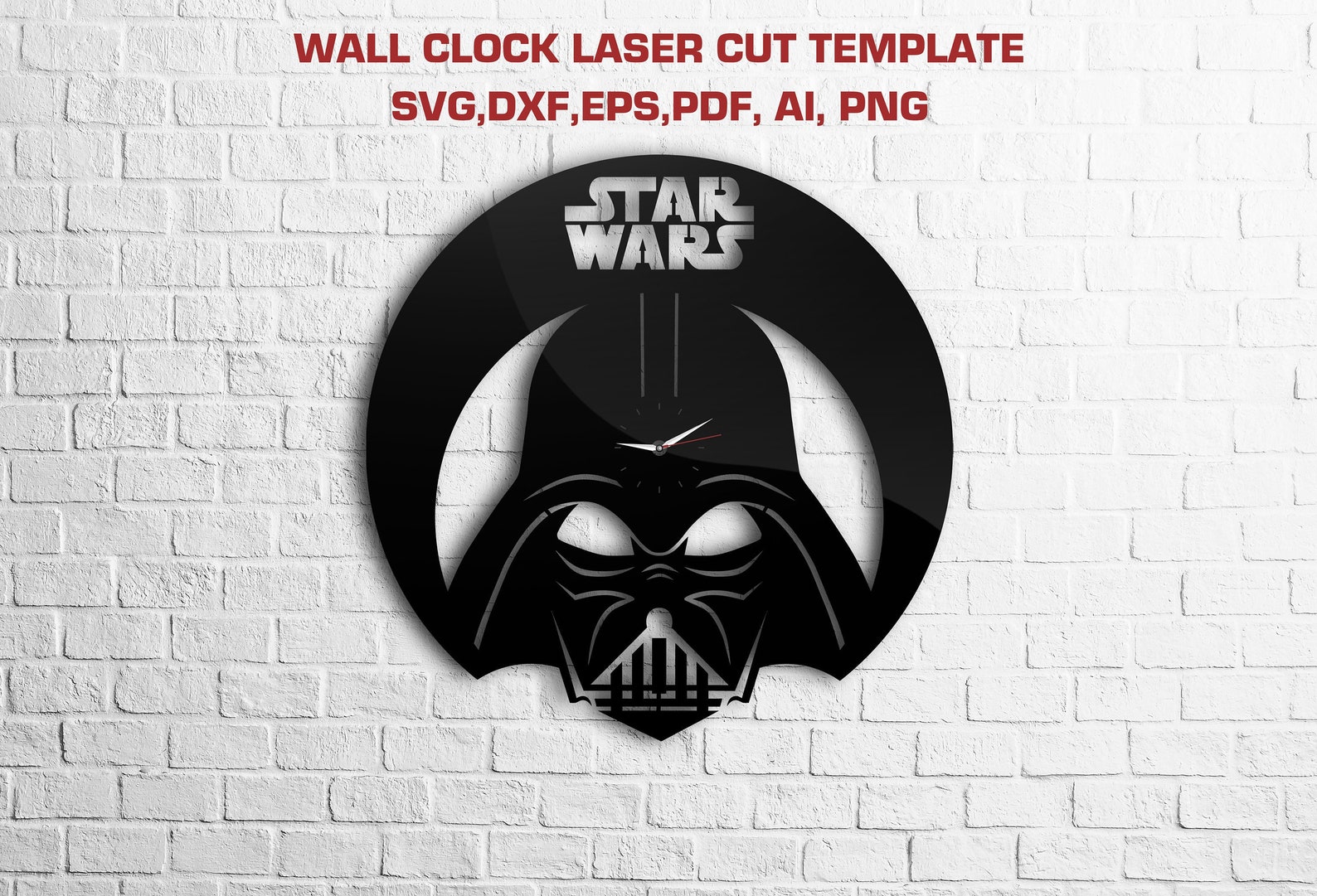 Darth Vader Wall Clock Laser Cut Svg, DXF, PDF, AI, Eps, Png Files Cnc ...
