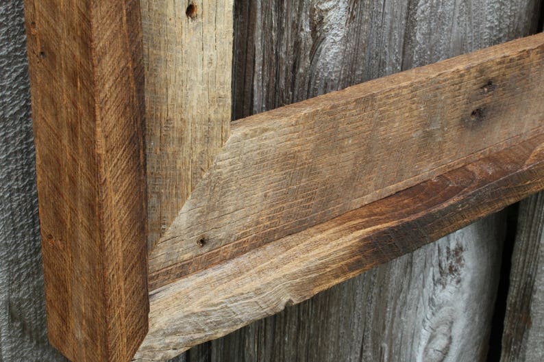 Reclaimed Barn Wood Picture Frame – Solid Oak, Handcrafted Vintage ...