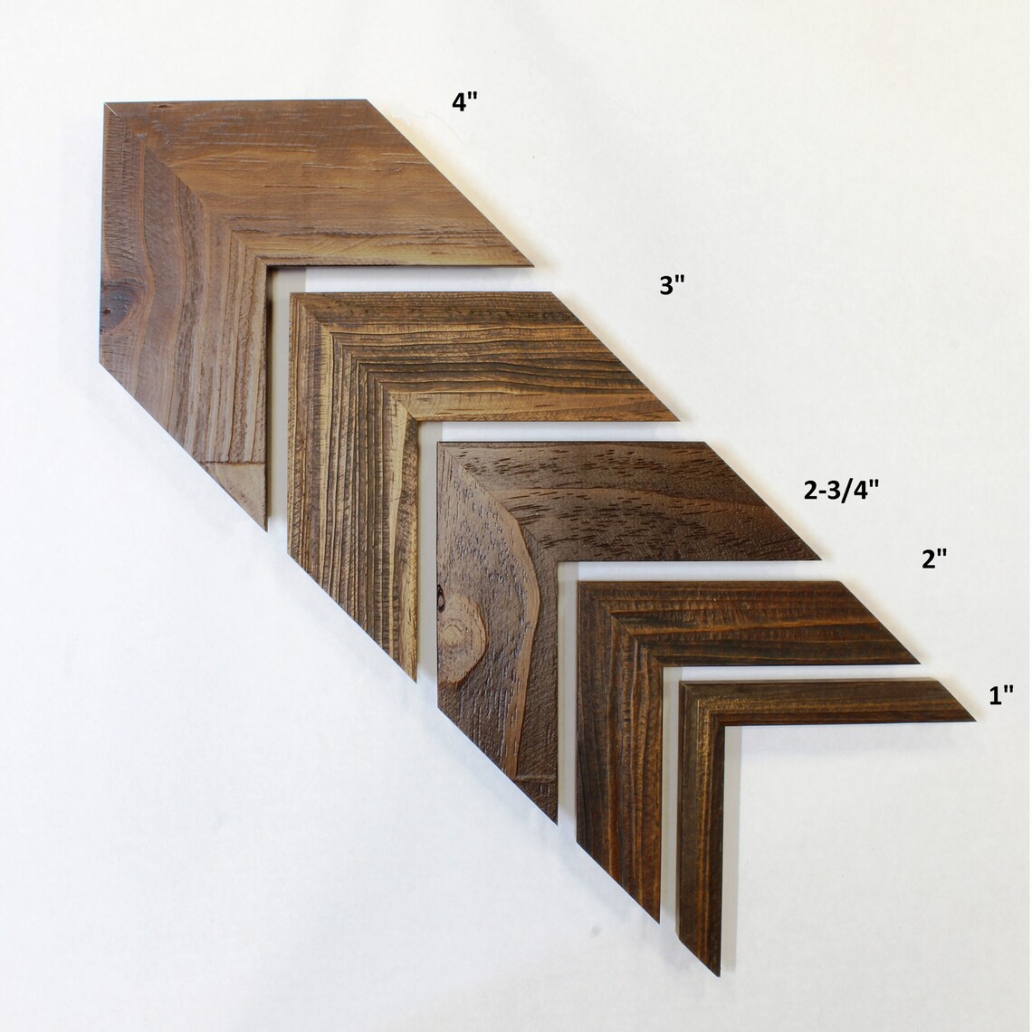 Modern Barnwood Finish Frames - 2-3/4" Facing Width - Walnut ...