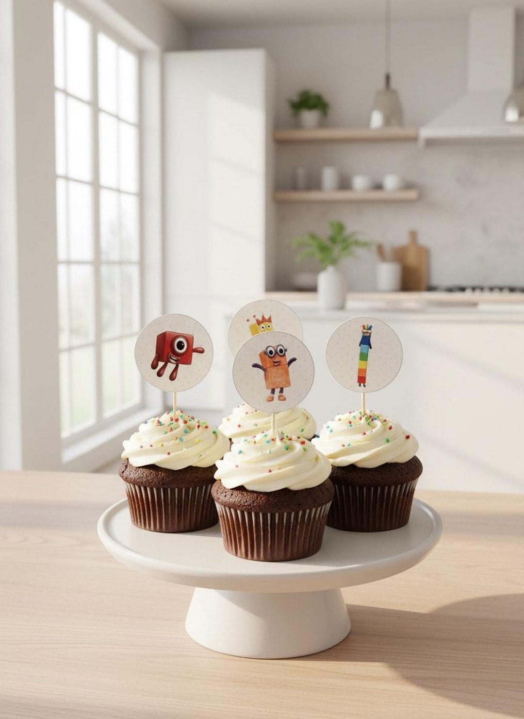 Number Block Birthday Banner and Cupcake Toppers (digital Download) - Etsy
