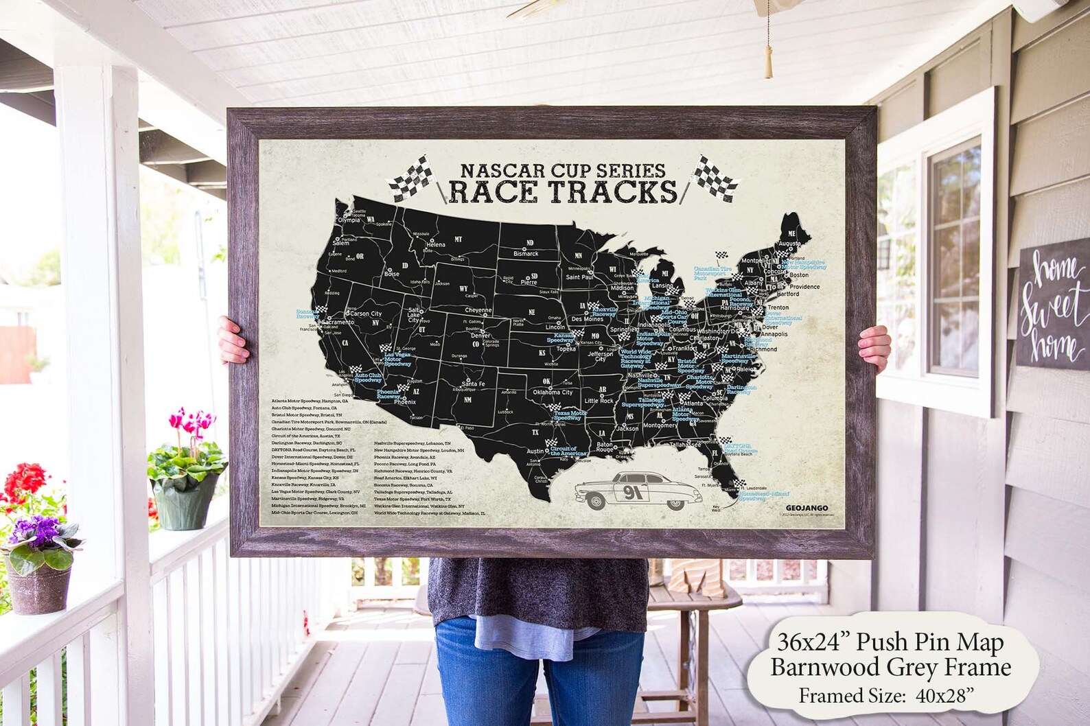 NASCAR Race Tracks Map NASAR Gift Vinitage Raceway Fan - Etsy