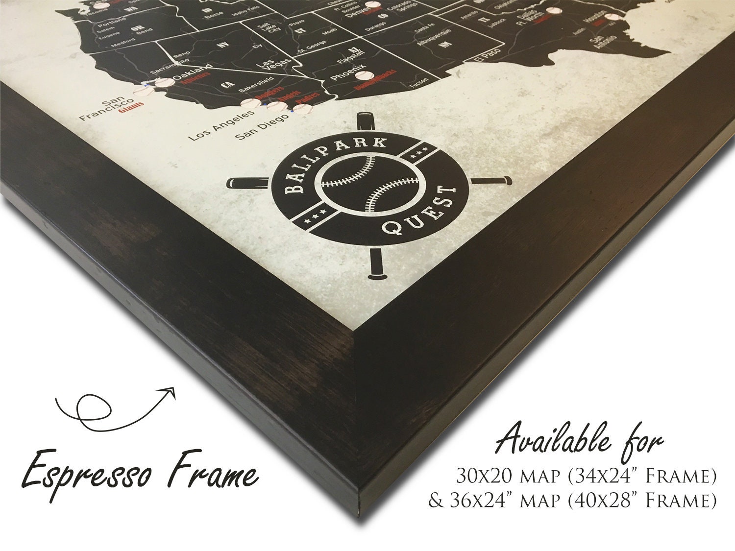 Grand Tour Stadium Map Baseball Football Hockey Stadiums | Etsy