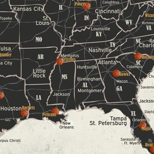 Hockey Stadium Map NHL Arena Map and Team Locations - Etsy