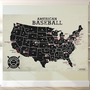 Baseball Stadium Tour Map | Vintage Ballpark Bucket List | Personalized ...