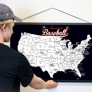 Personalized Baseball Stadium Map: Baseball Park Push Pin Map ...