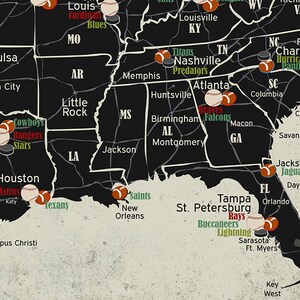 Grand Tour Stadium Map - Baseball + Football + Hockey Stadiums Across ...