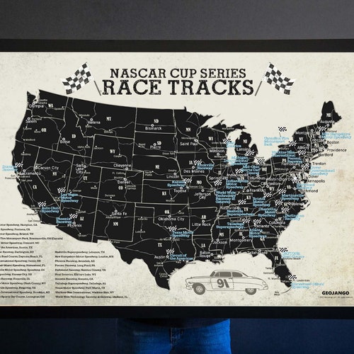 NASCAR Tracks Map - Etsy