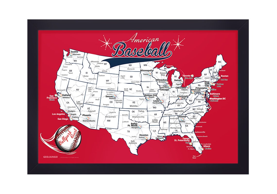 Baseball Stadium Map Boston Red Sox Poster or Framed Pin | Etsy