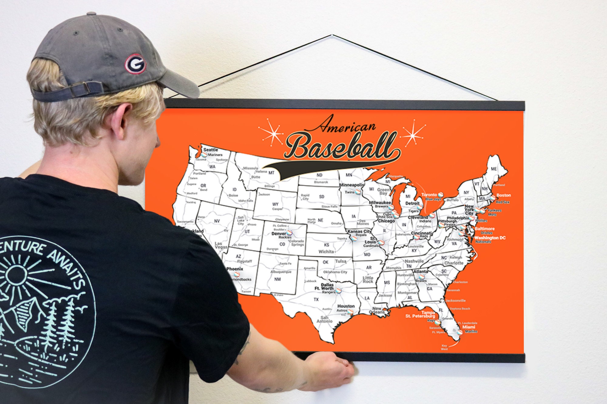 Baseball Stadium Map SF Giants Poster or Framed Pin Map | Etsy
