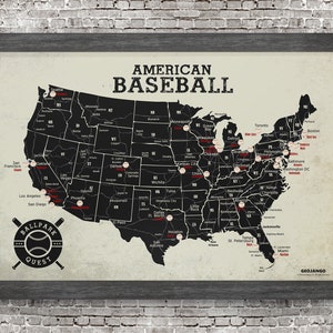 Baseball Stadium Map Baseball Park Poster Map Ballparks Sports Map With ...