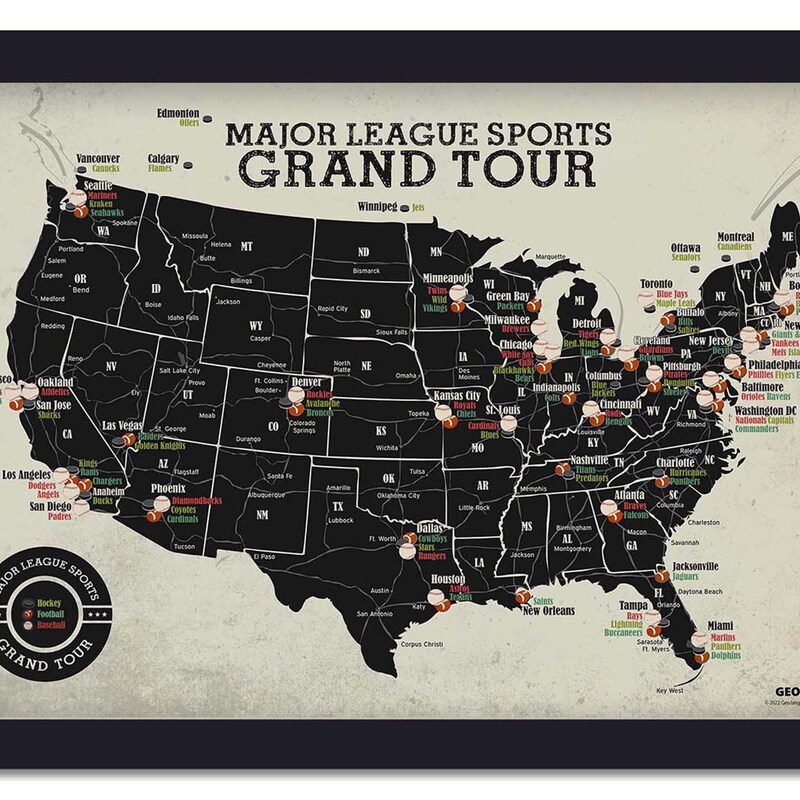 SportsMaps - Etsy