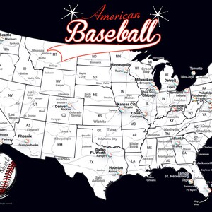 Traditional Baseball Stadium Map: Baseball Park Poster Map | Etsy
