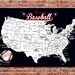 Traditional Baseball Stadium Map: Baseball Park Poster Map Modern ...