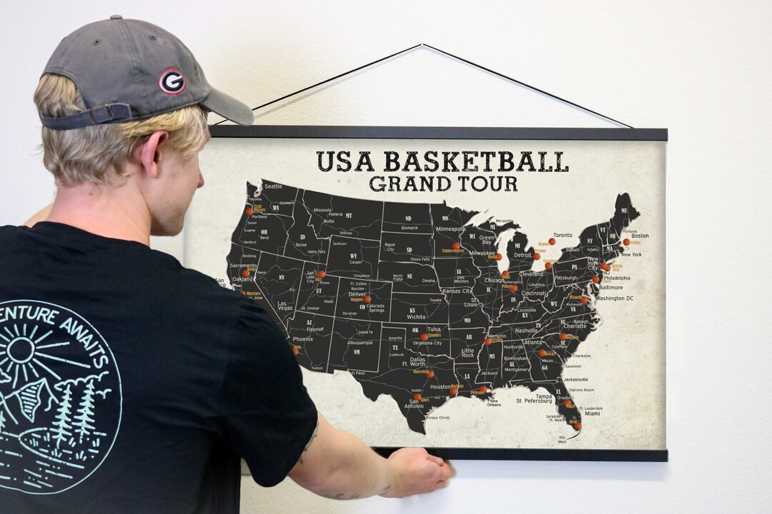 Basketball Stadium Map: Poster | Vintage | Basketball Decor, Sports ...