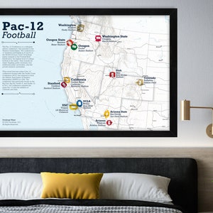 Pac-12 Football Stadium Map | NCAA Football Conference | College Sports ...