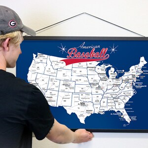 Baseball Gift, Chicago Cubs - Poster or Framed Pin Map, Ballparks ...